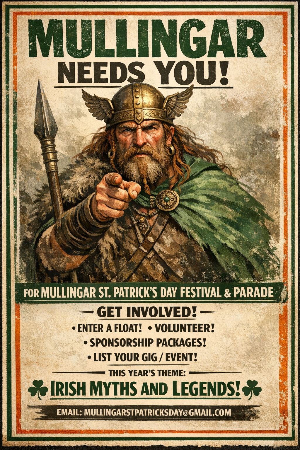 2026 Parade Theme-Ireland’s Myths and Legends - St Patricks Day Mullingar